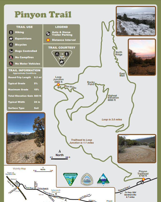 Carson Valley Trail Map for The New Pinyon Trail