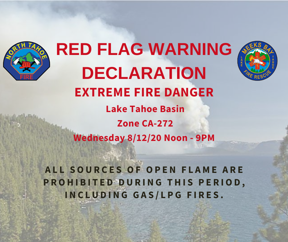 RED FLAG WARNING DECLARATION – VERY HIGH FIRE DANGER