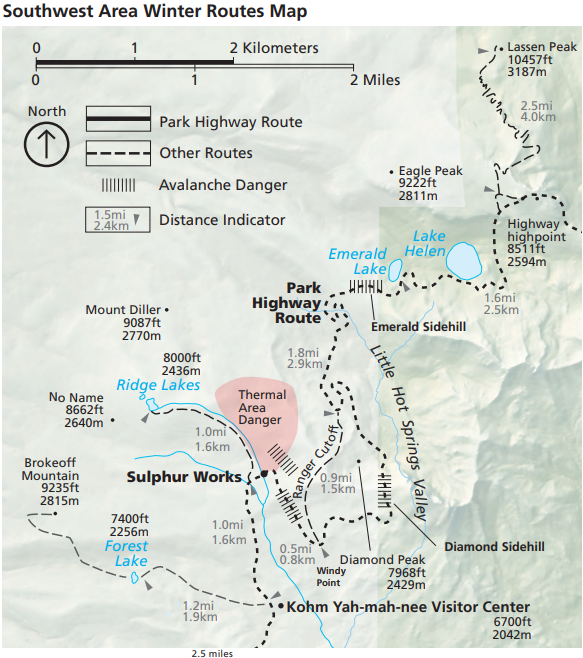 Lassen Volcanic National Park Map